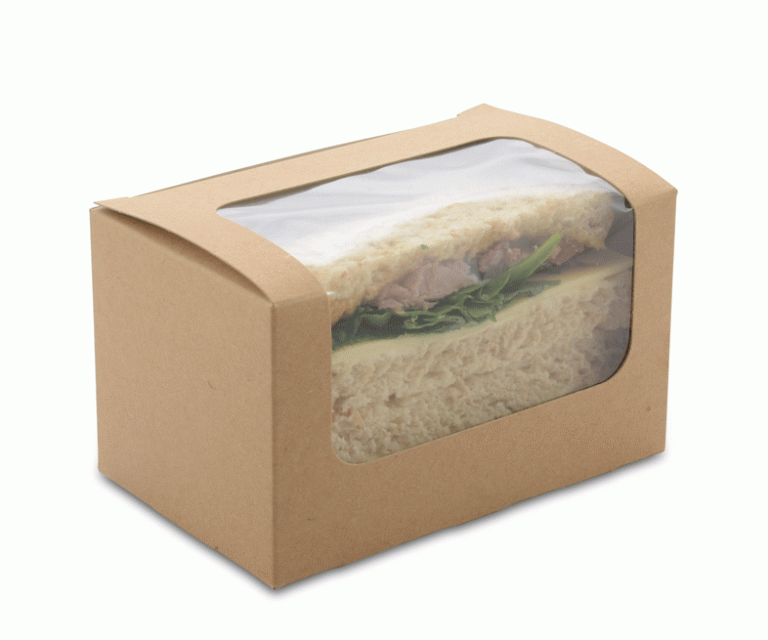 Square cut sandwich pack, kraft with clear window (pack of 500 ...