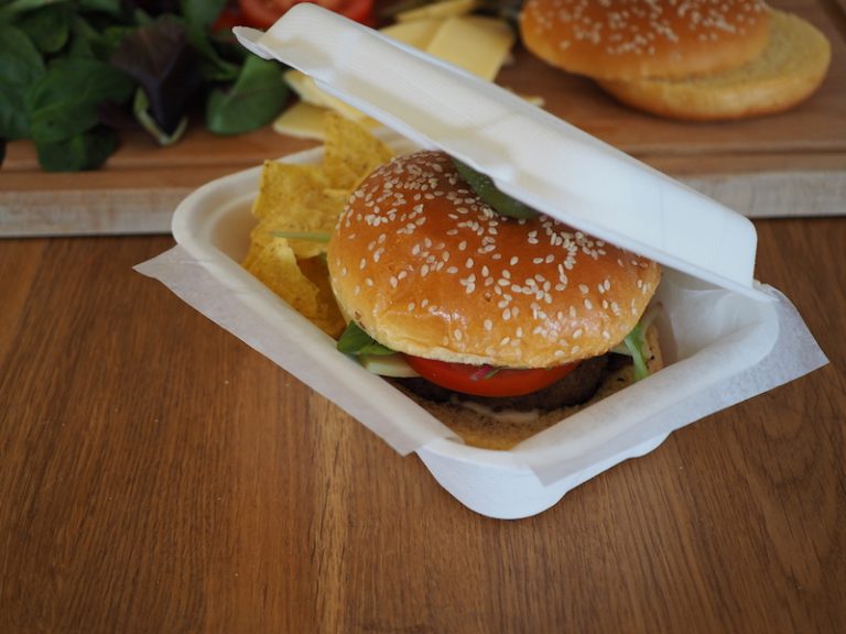 Rectangular burger box from vegware, white (7"x5") (pack of 50 ...