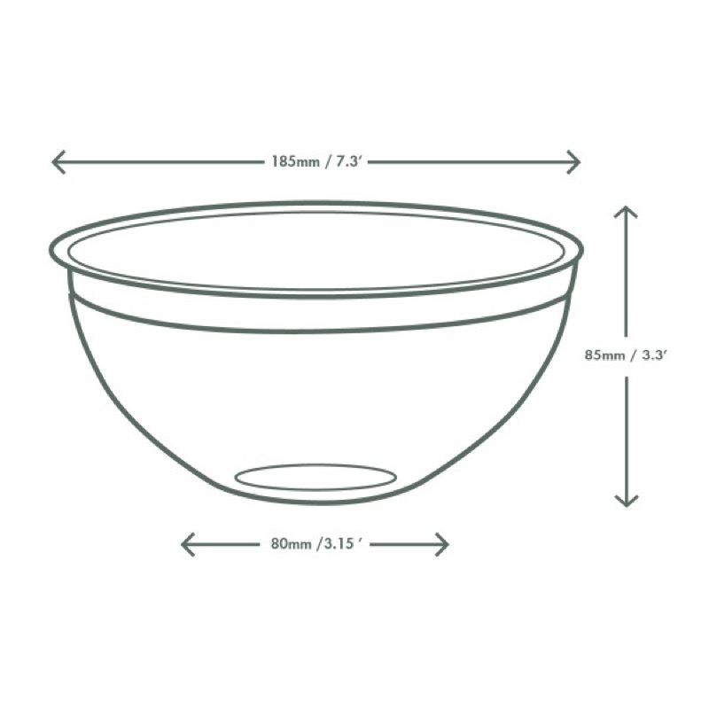Medium Round Salad Bowl Clear 900ml 32oz 185 Series pack Of 75 Medium Round Salad Bowl Clear 900ml 32oz 185 Series pack Of 75